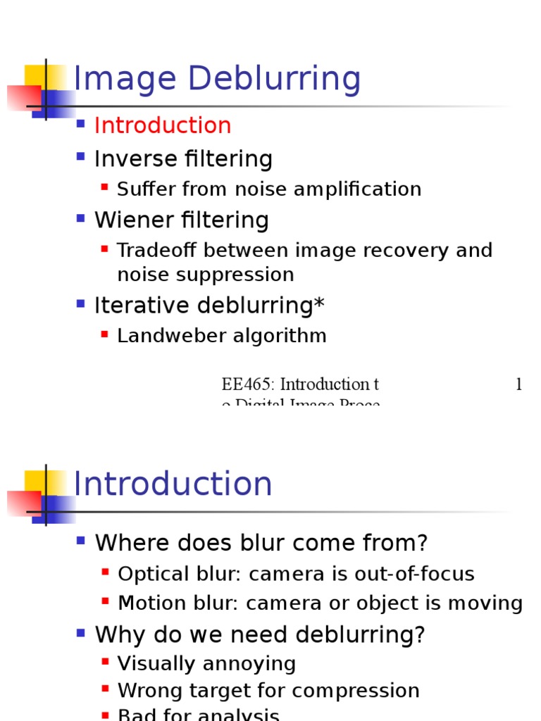 Image Deblurring | PDF | Hubble Space Telescope | Algorithms