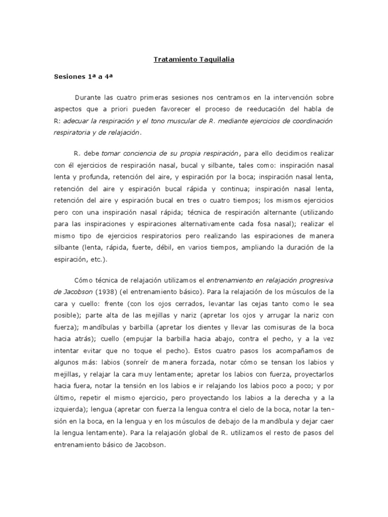 Tratamiento Taquilalia | PDF | Respiración