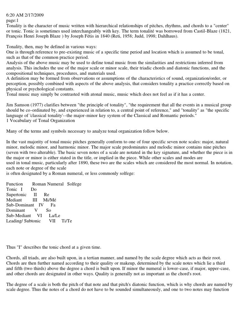 Music Theory for Tonal Analysis | PDF | Chord (Music) | Harmony