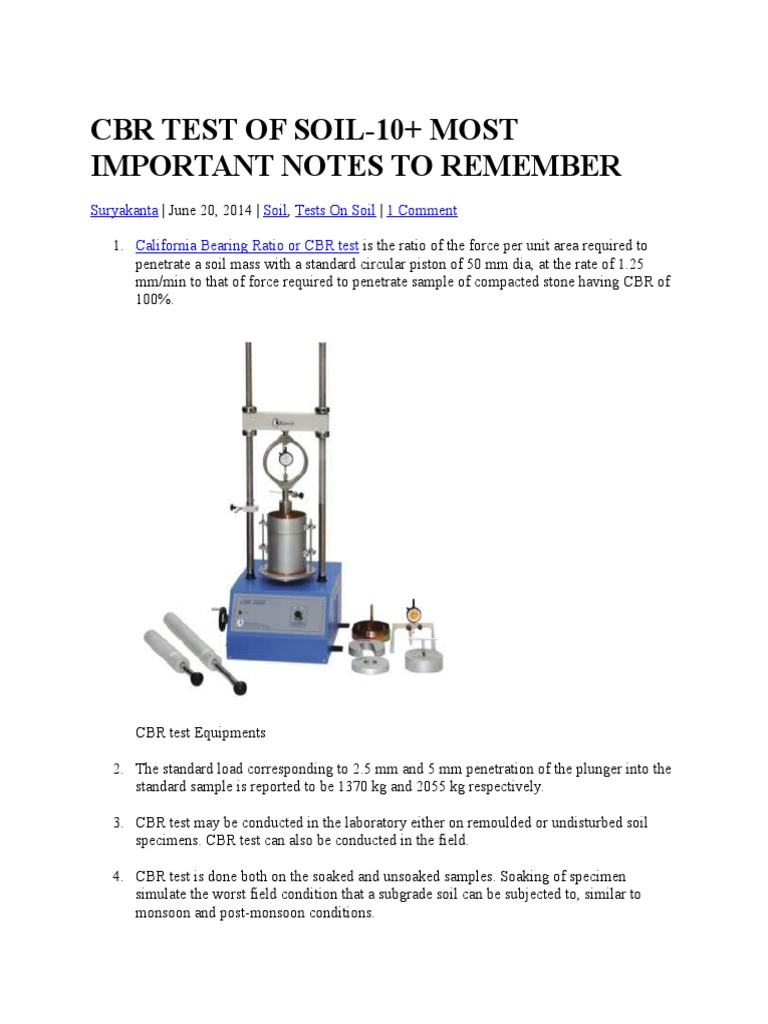 Cbr Test of Soil | Road Surface | Soil