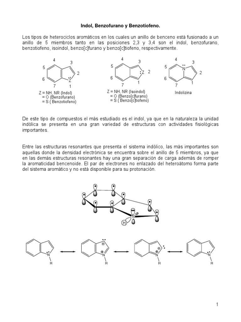 Estructura y Síntesis del Indol y Derivados | PDF | Aromaterapia ...