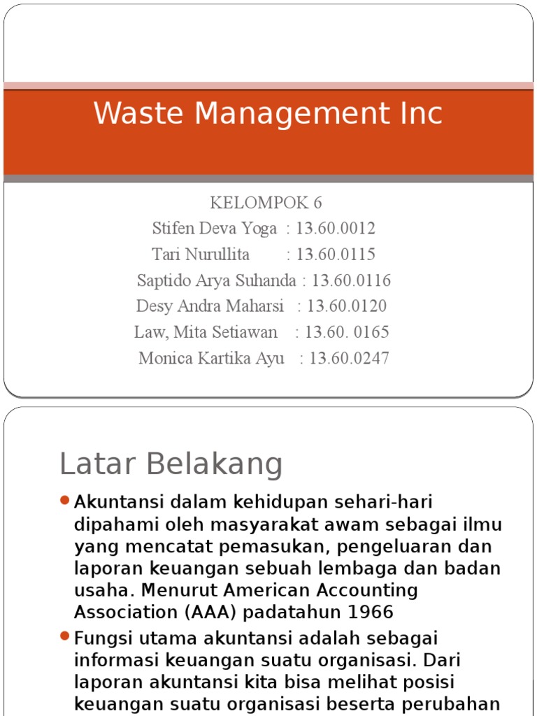 Skandal Akuntansi Waste Management Inc. | PDF