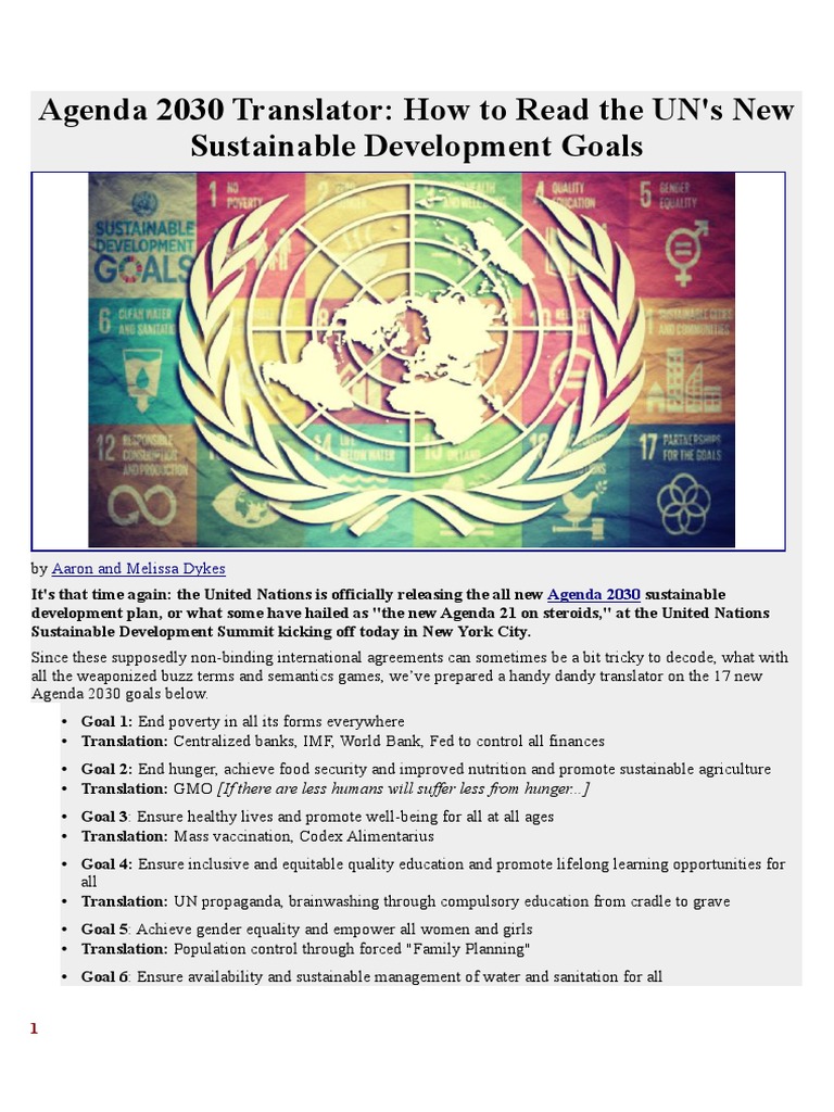 Agenda 2030 Translator - How To Read The UN's New Sustainable ...