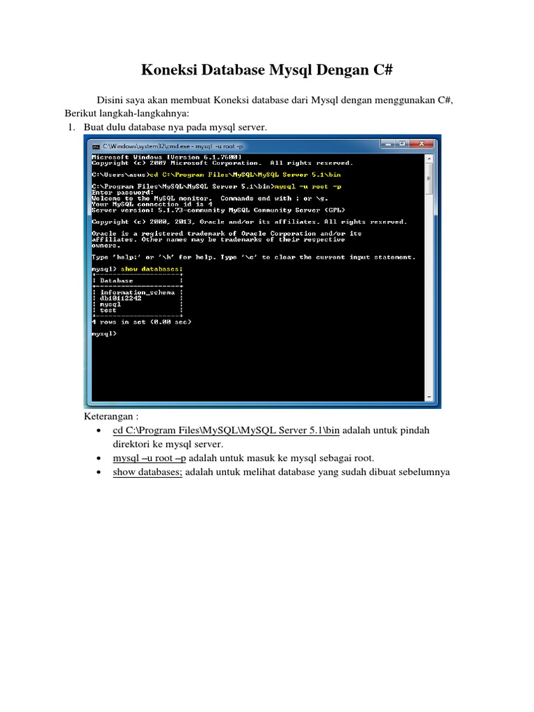 Koneksi Database Mysql Dengan C# | PDF