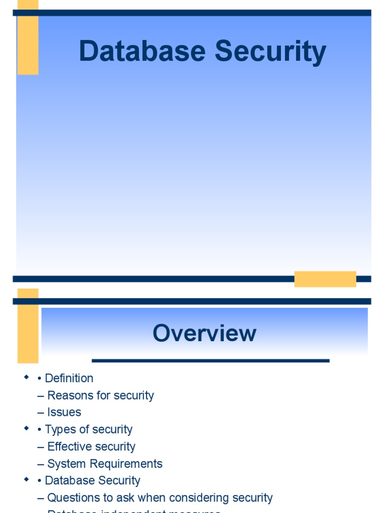 Database Security Lecture Pdf Database Schema Databases 4869