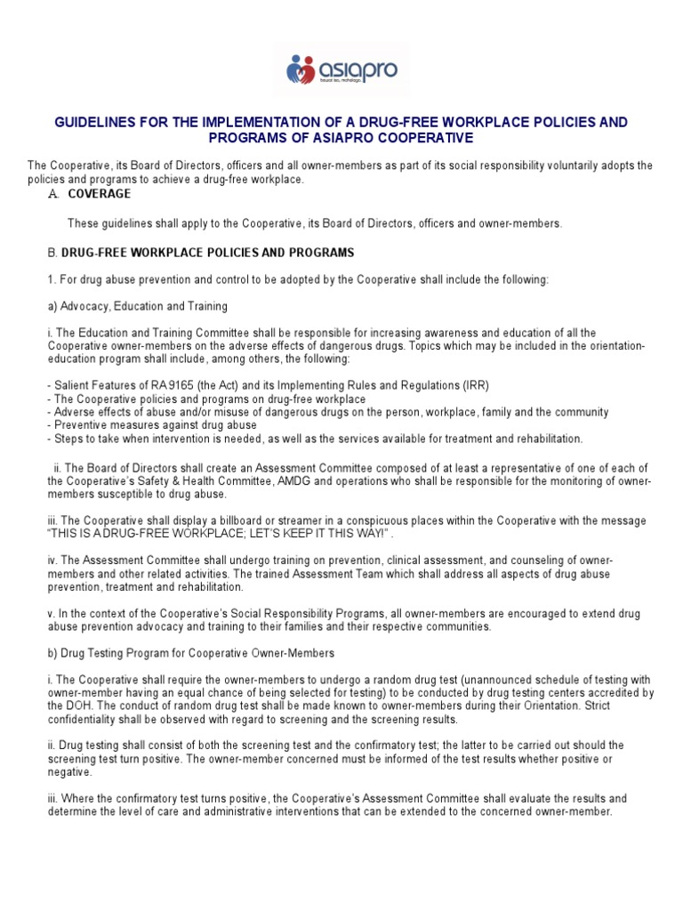 Implement Drug-Free Workplace Policies | PDF | Drug Test | Substance Abuse