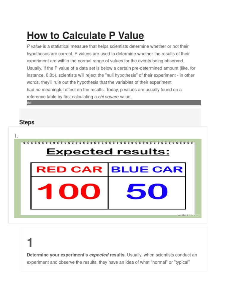 How To Calculate P Value | PDF | P Value | Chi Squared Distribution