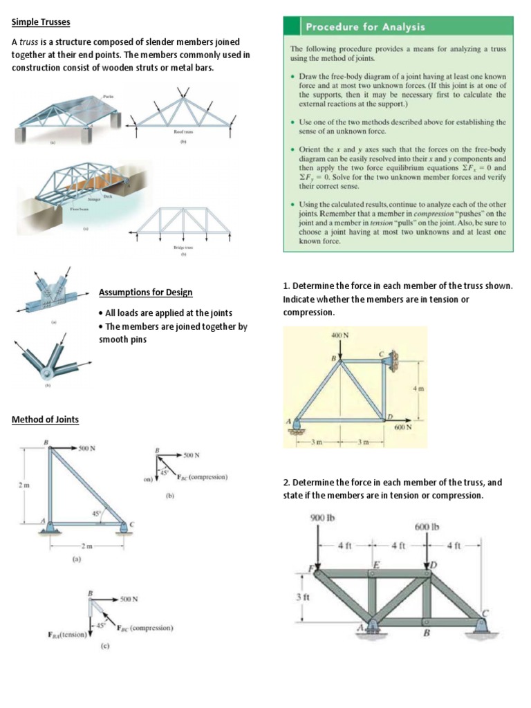 Simple Trusses | PDF