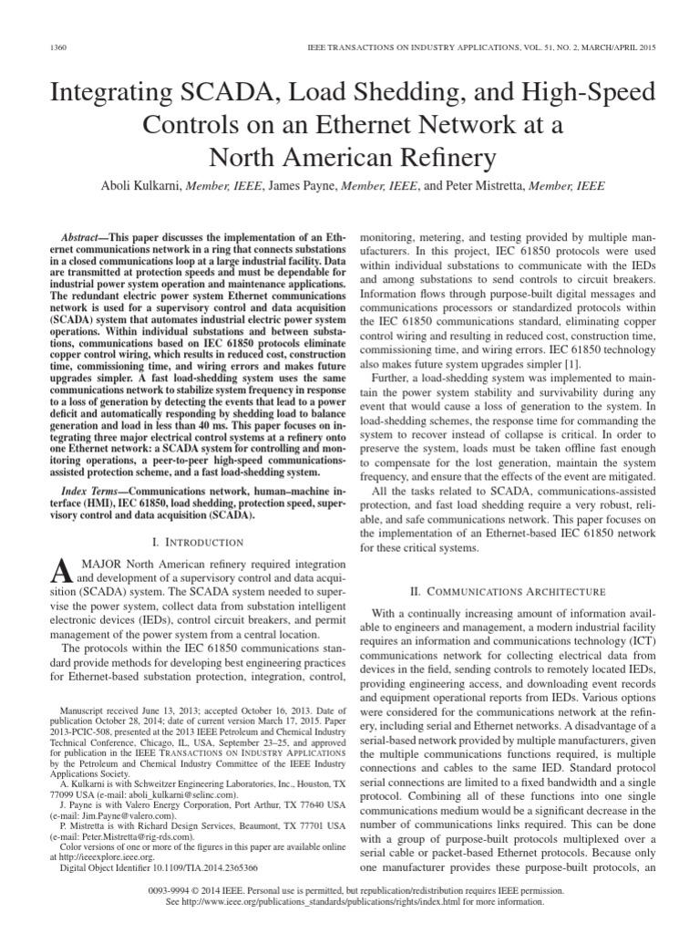 Integrating Scada Load Shedding | PDF | Scada | Computer Network