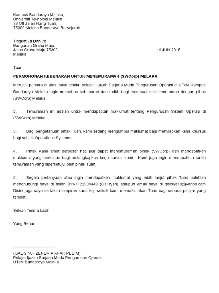 Surat Rasmi SWCorp | PDF