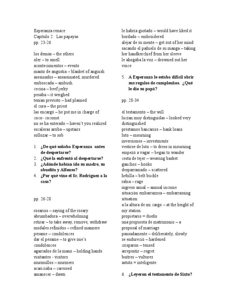 Esperanza Renace CH 2 Papayas 1 | PDF