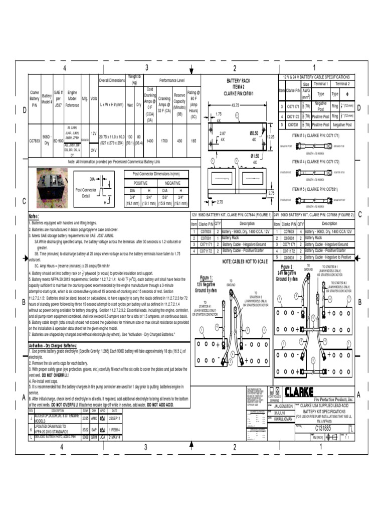 Battery Specification Sheet - C131885 | PDF | Battery (Electricity ...