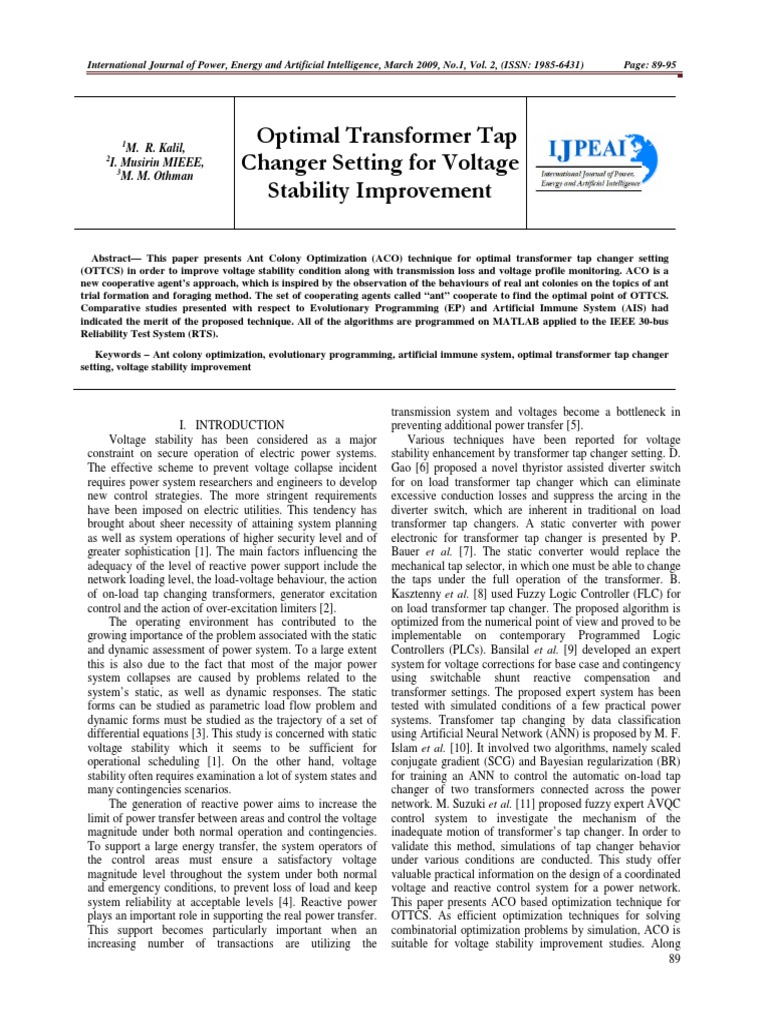 Optimal Transformer Tap Changing Setting | PDF | Mathematical ...