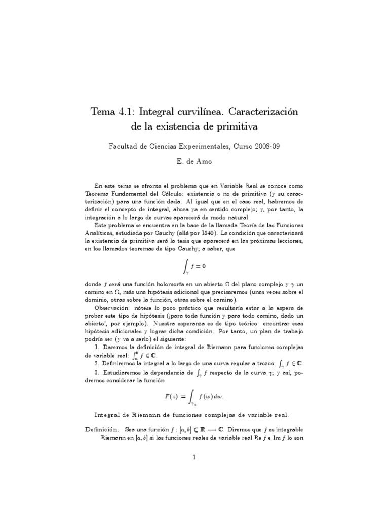 Integral Curvilinea | PDF | Integral | Enseñanza de matemática