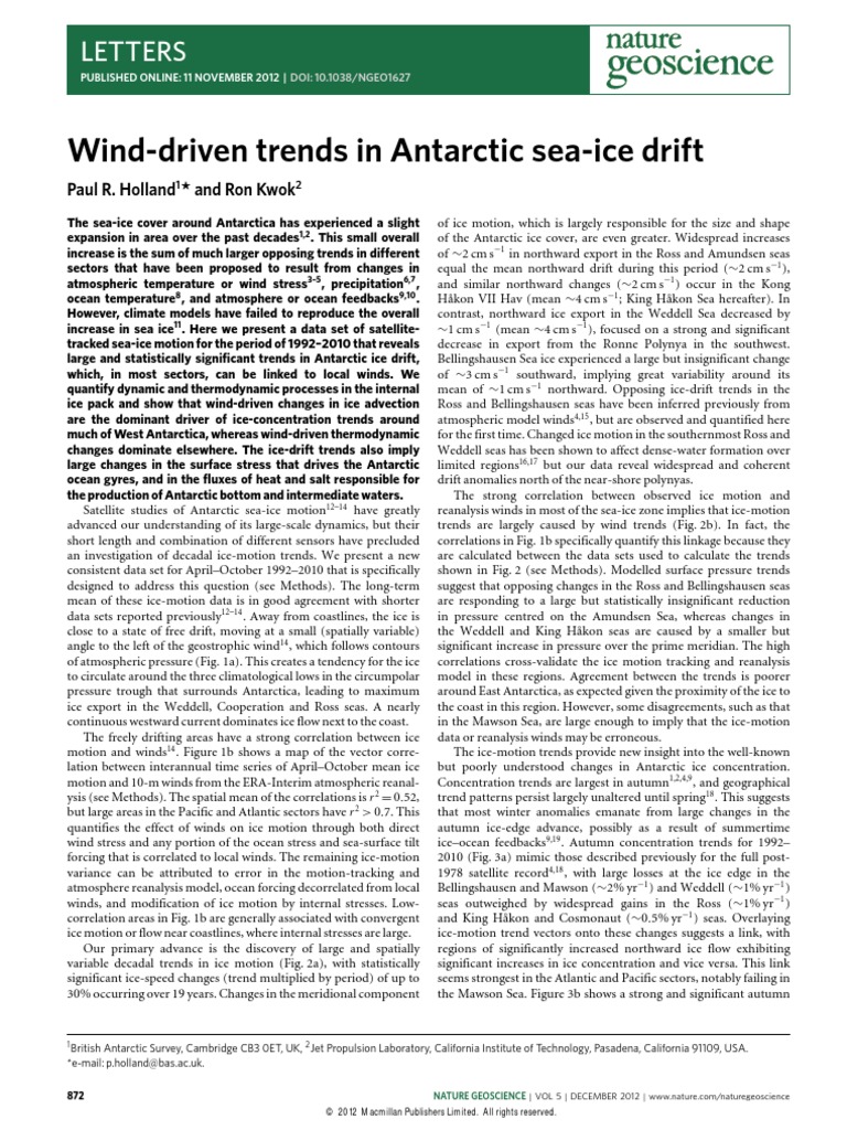 Wind Driven Antartic 2011 | PDF | Sea Ice | Antarctica