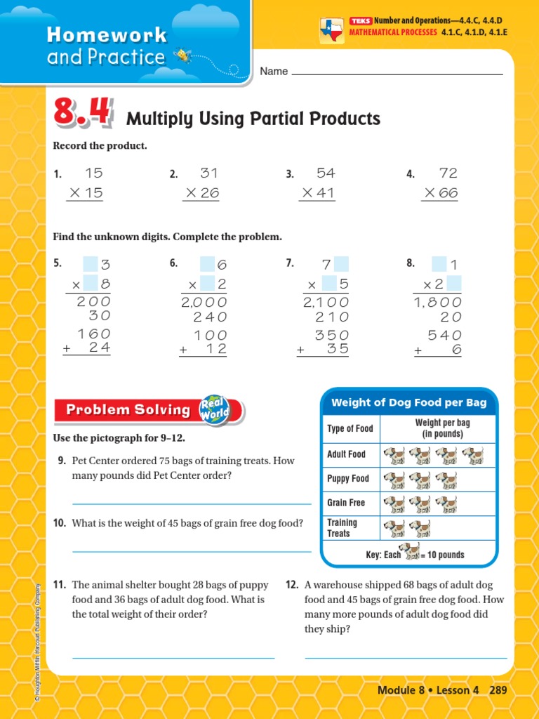 8 4 Multiply Using Partial Products | PDF