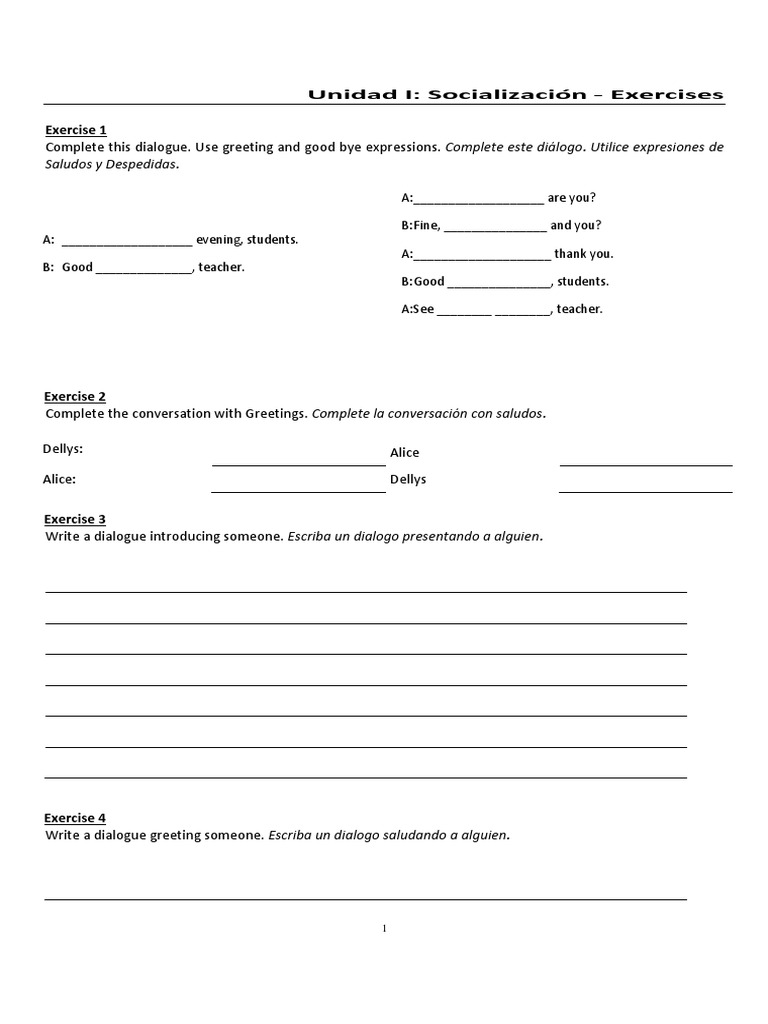 Socialization Exercises for Beginners | PDF