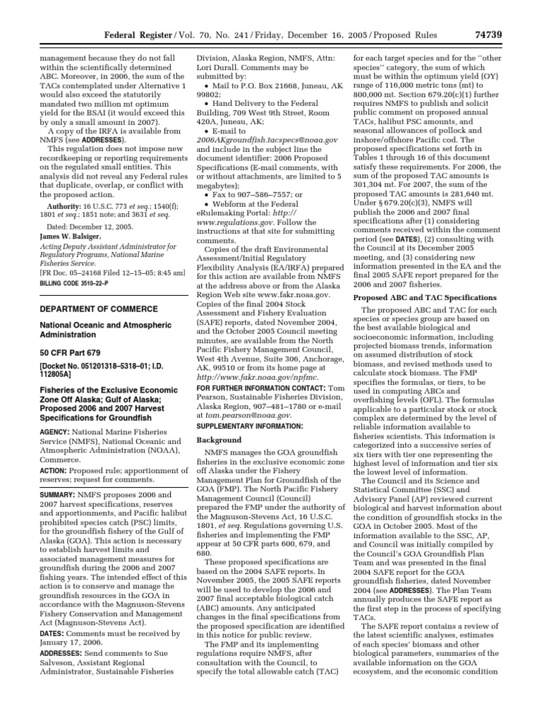 Proposed Rule: Fishery Conservation and Management: Alaska Fisheries of ...