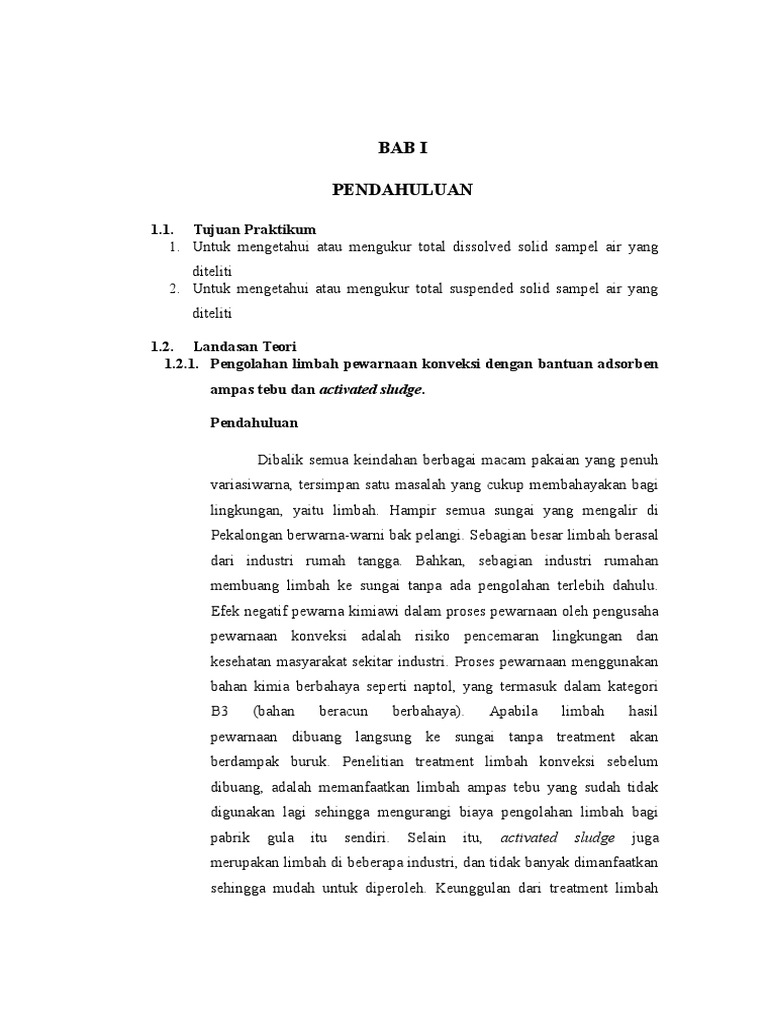 Laporan TSS Dan TDS | PDF