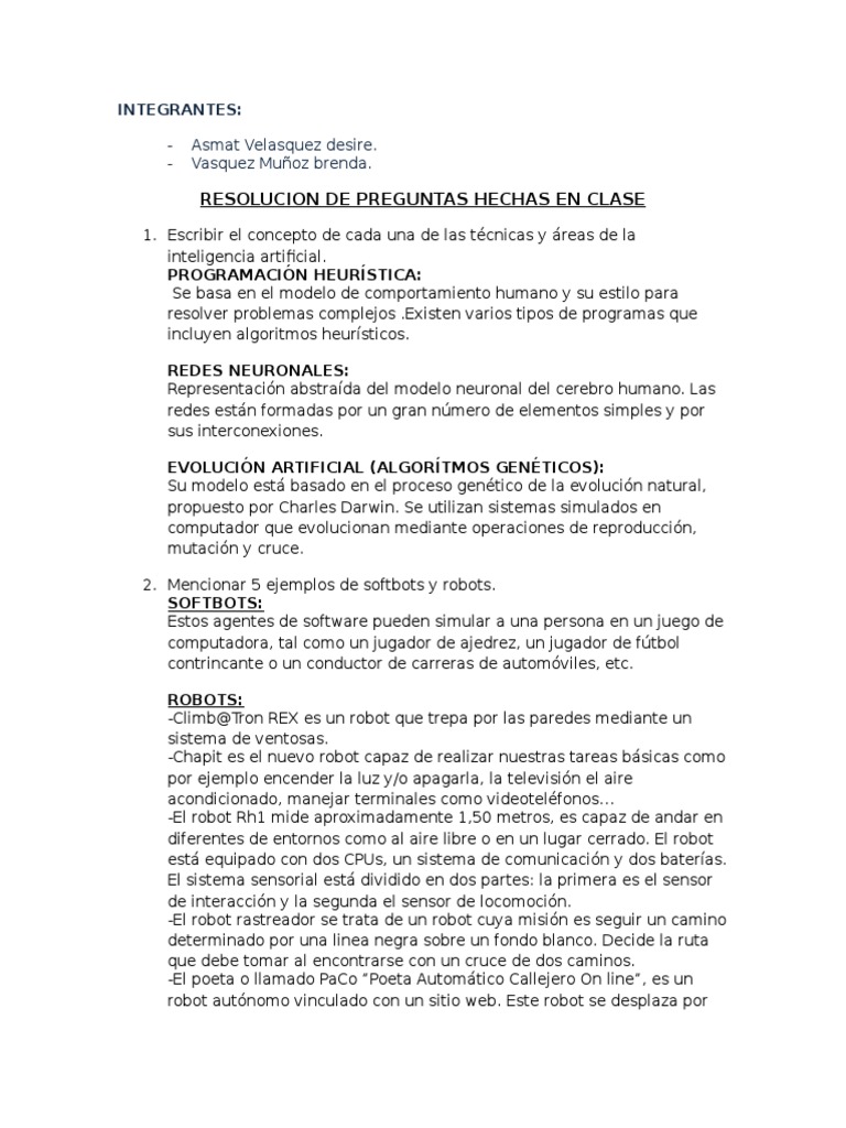 Preguntas Sobre La Inteligencia Artificial | PDF | Alan Turing ...