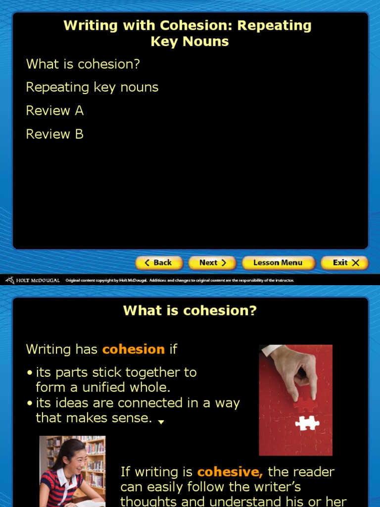 Cohesive Writing Through Key Noun Repetition | PDF | Poetry