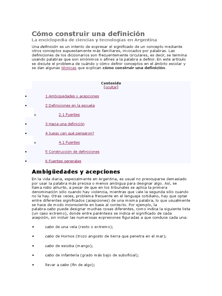 Cómo Construir Una Definición | PDF | Diccionario | Palabra