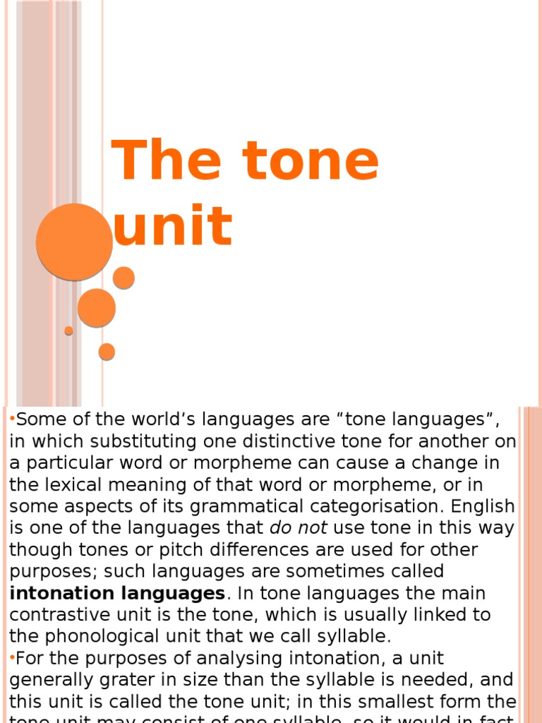 The Tone Unit | Tone (Linguistics) | Stress (Linguistics)