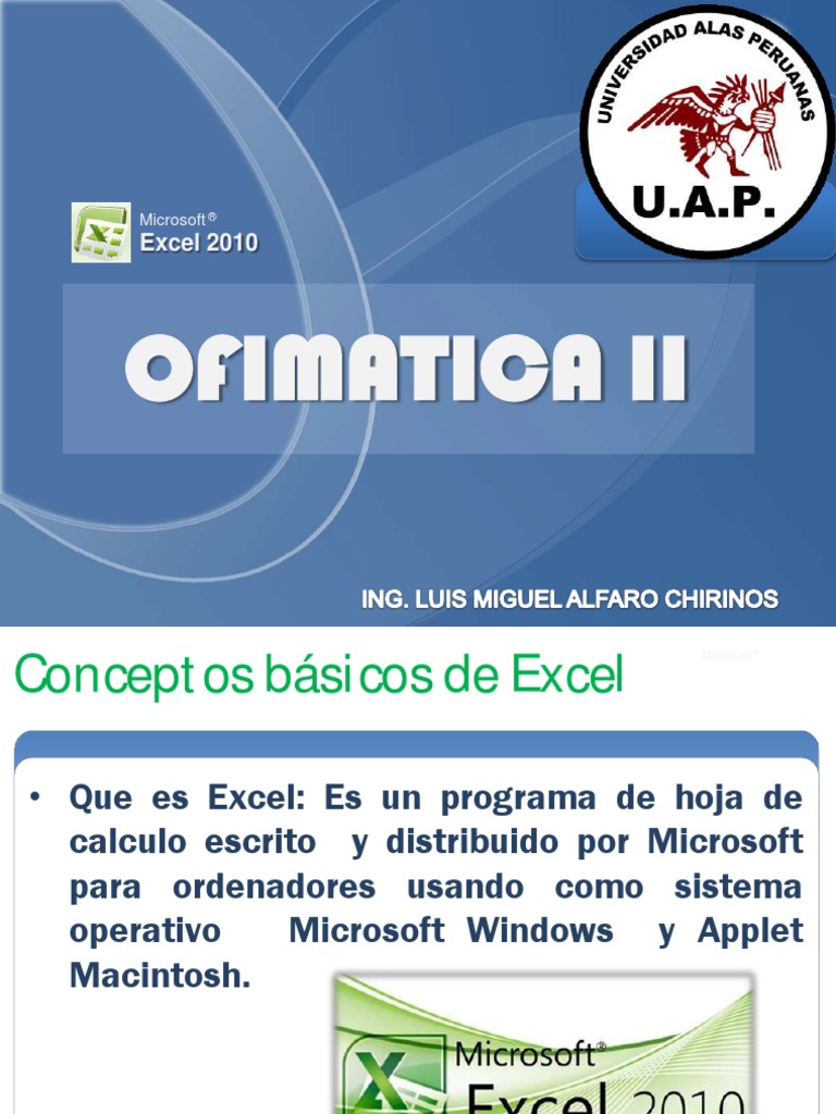 Clase 01 - OFIMATICA II | PDF | Microsoft Excel | Tabla (base de datos)