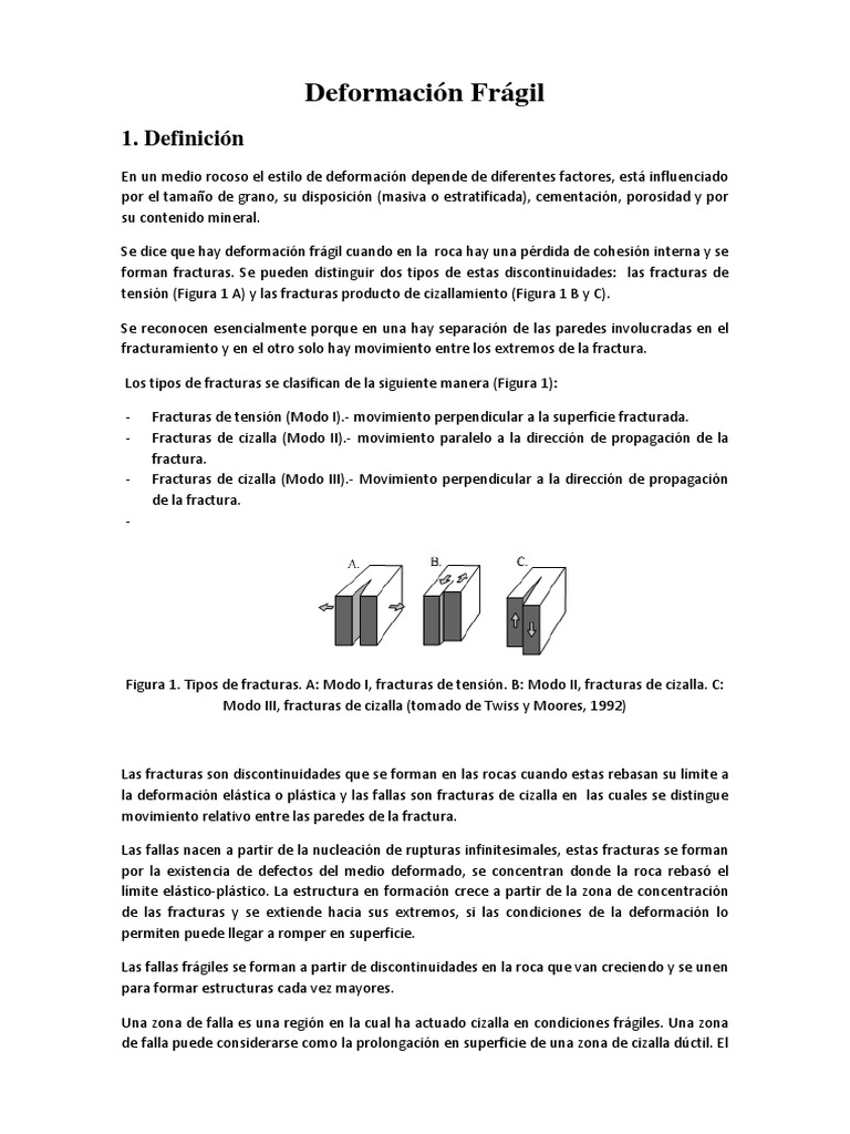 Deformación Frágil | PDF | Falla (geología) | Roca (geología)