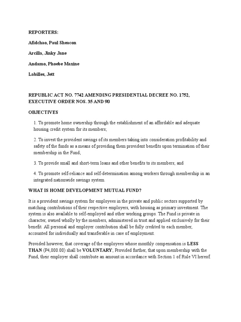 Housing Development Mutual Fund | PDF | Employment | Common Law