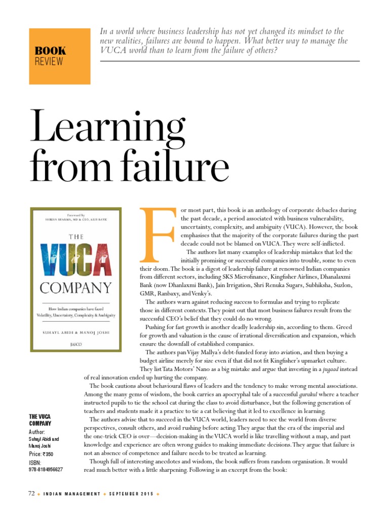The VUCA Company-Book Review | PDF | Leadership | Entrepreneurship