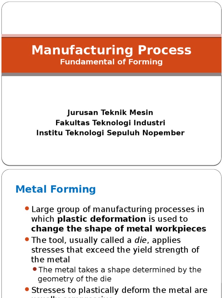 Proses Manufaktur - Fundamental of Metal Forming | PDF | Deformation ...