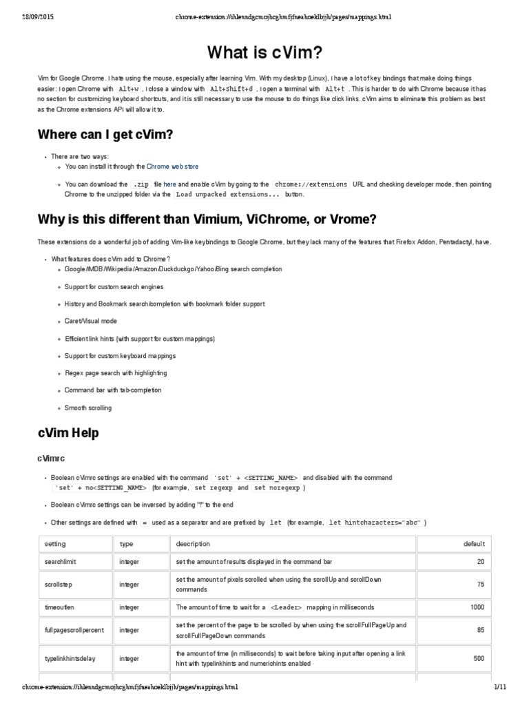 Cvim Manual | PDF | Google Chrome | Cursor (User Interface)