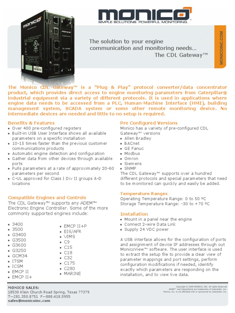 CDL Gateway Datasheet | Download Free PDF | Scada | Port (Computer ...