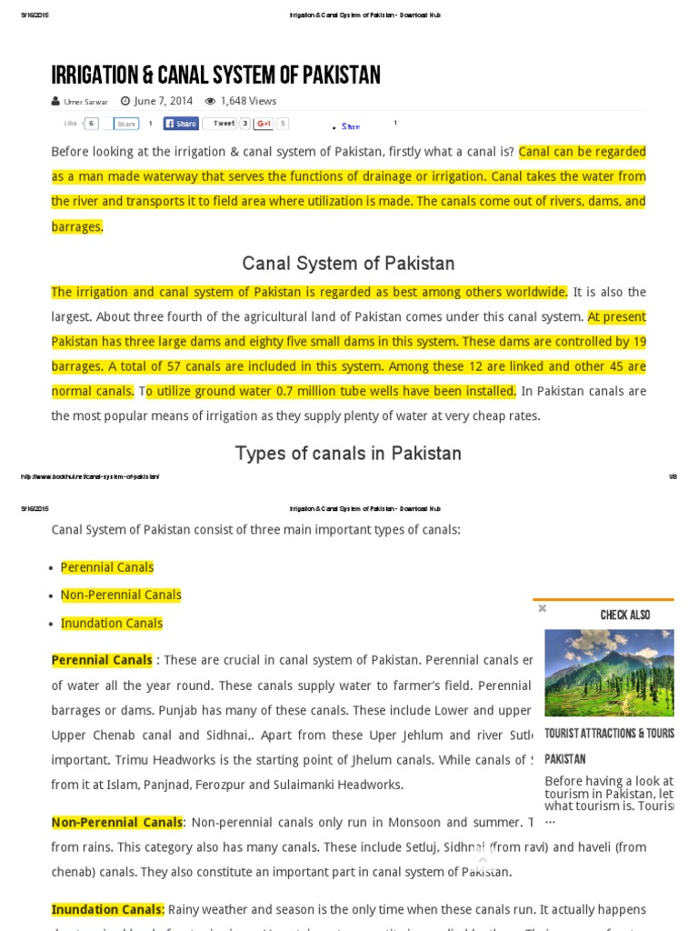 Irrigation & Canal System of Pakistan - Download Hub | PDF | Indus ...