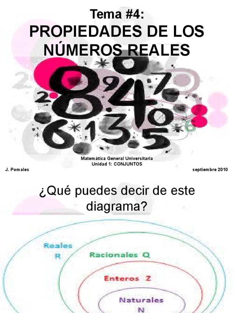 Propiedades de Los Números Reales | Números | Conjunto (Matemáticas)