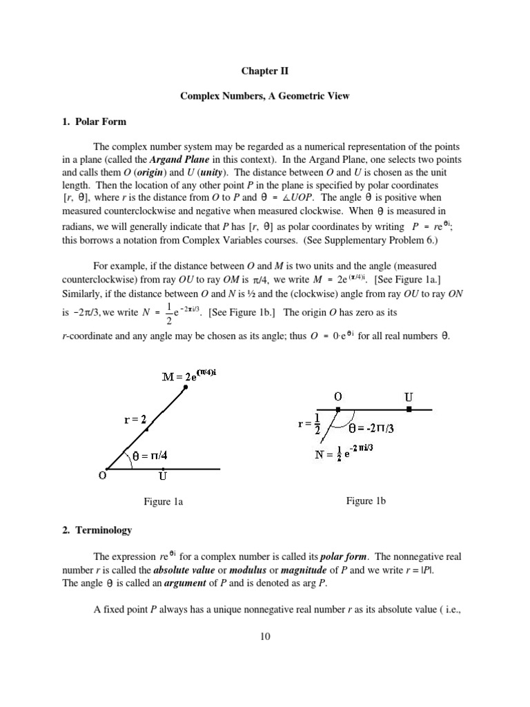 Complex Numbers, A Geometric View 1. Polar Form | PDF | Complex Number ...