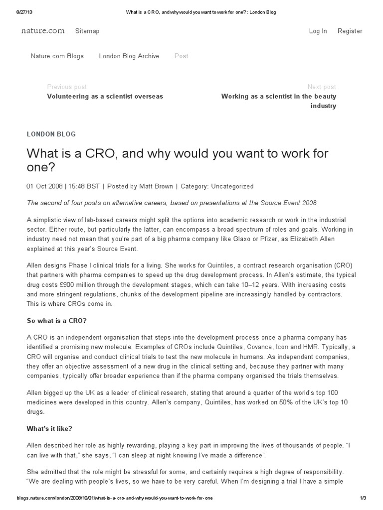 What Is A CRO, and Why Would You Want To Work For One?: Previous Post ...