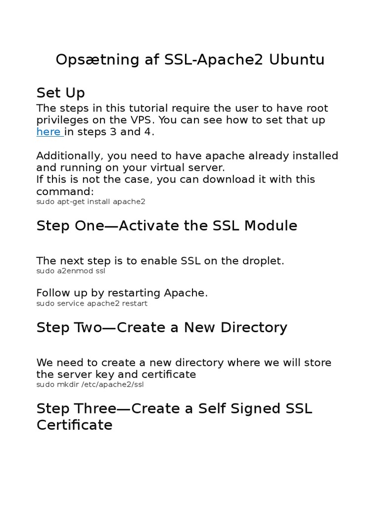 Opsætning Af SSL-Apache | PDF | Public Key Certificate | Transport Layer Security
