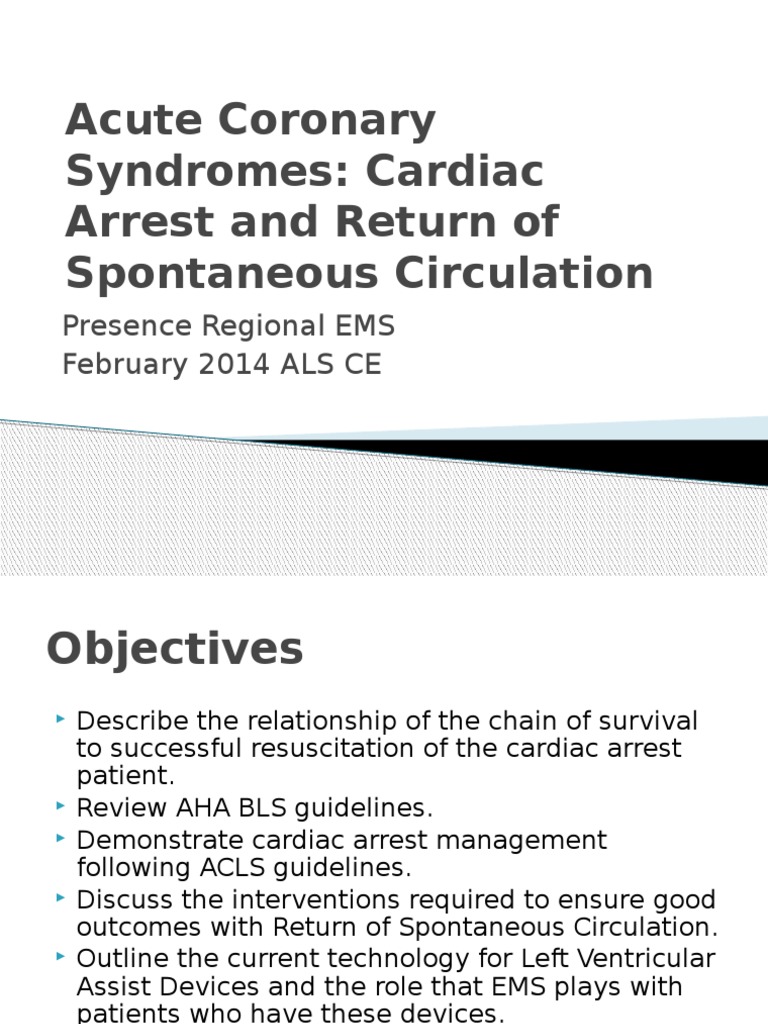 2014 February ALS Cardiac Arrest and ROSC | PDF | Cardiopulmonary ...