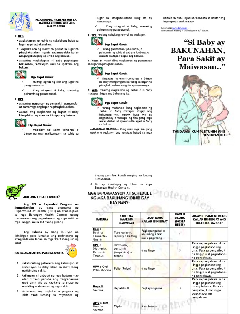 Pamphlet On Bakuna | PDF