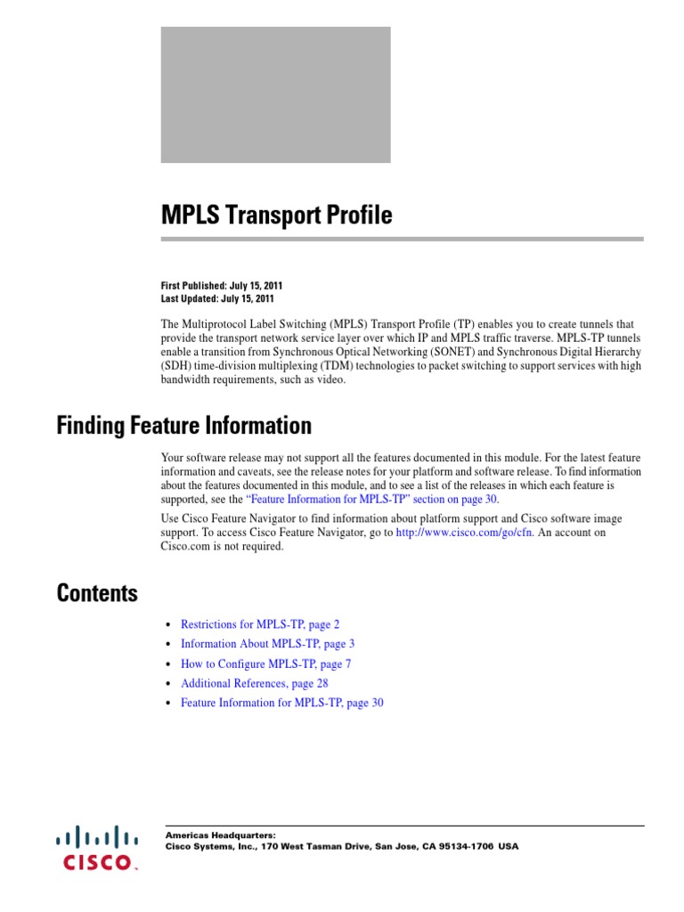 MP Transport Profile | PDF
