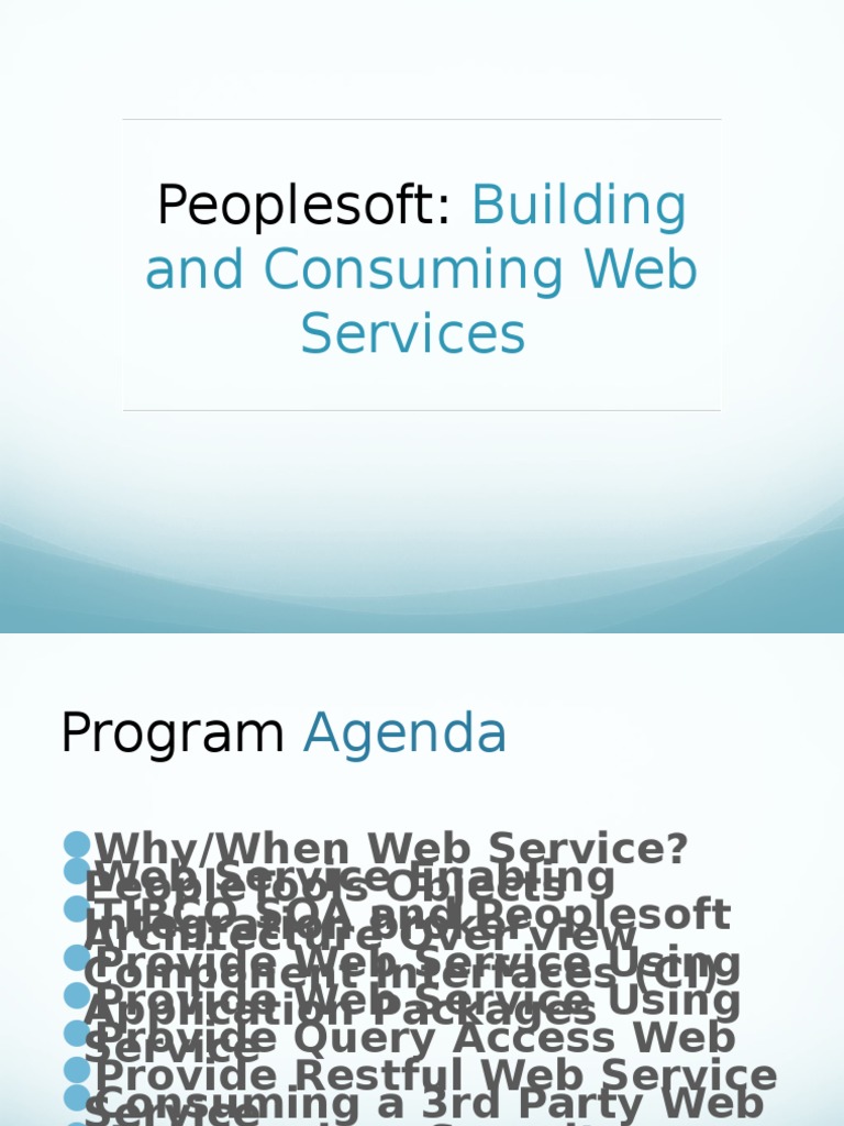 Peoplesoft Web Services Overview | PDF | Web Service | Representational ...