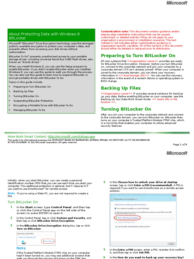 Preparing To Turn Bitlocker On: About Protecting Data With Windows 8 ...