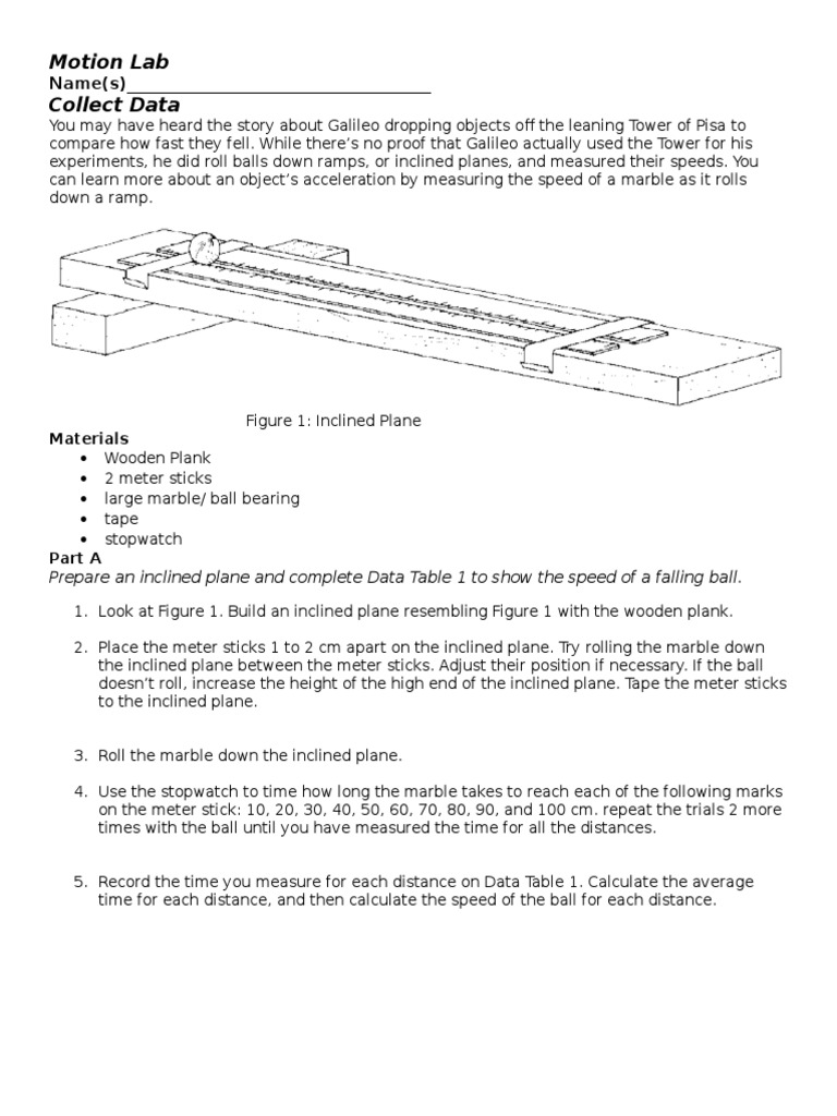 Marble Ramp Experiment Analysis | PDF