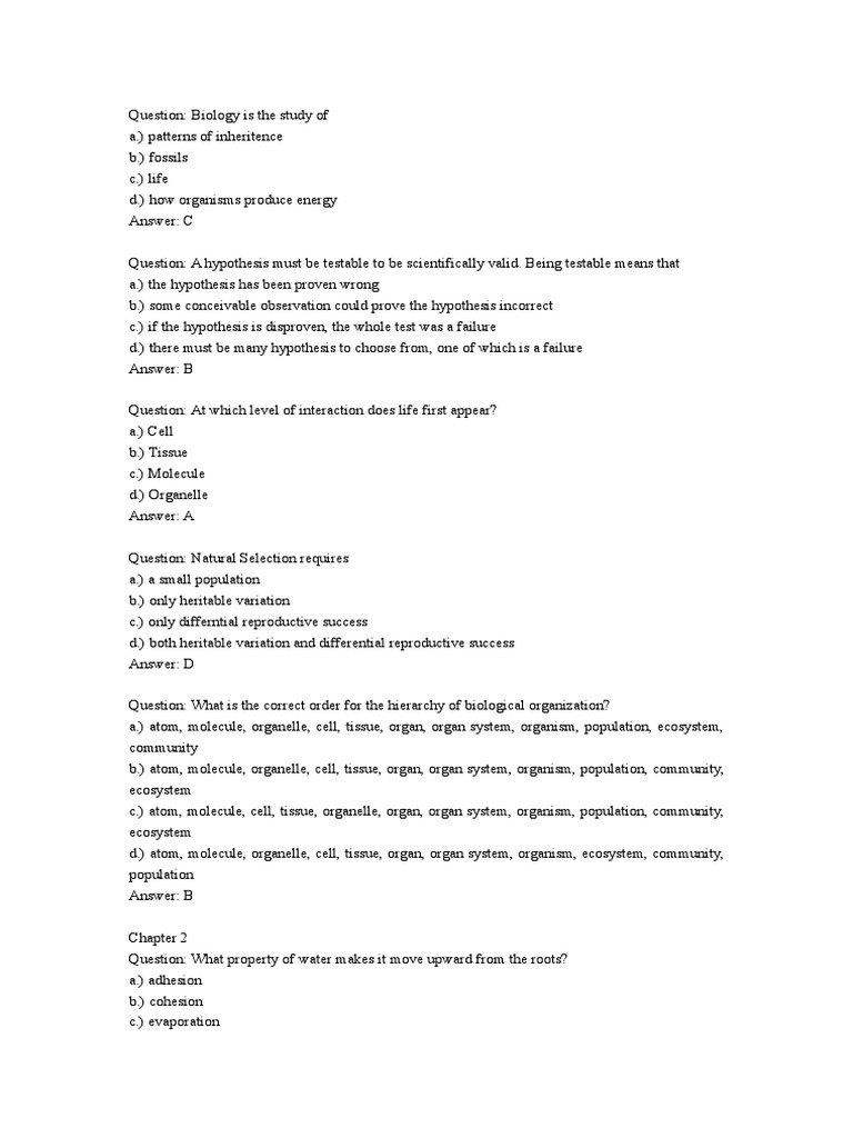 Review Biology | PDF | Properties Of Water | Cell (Biology)