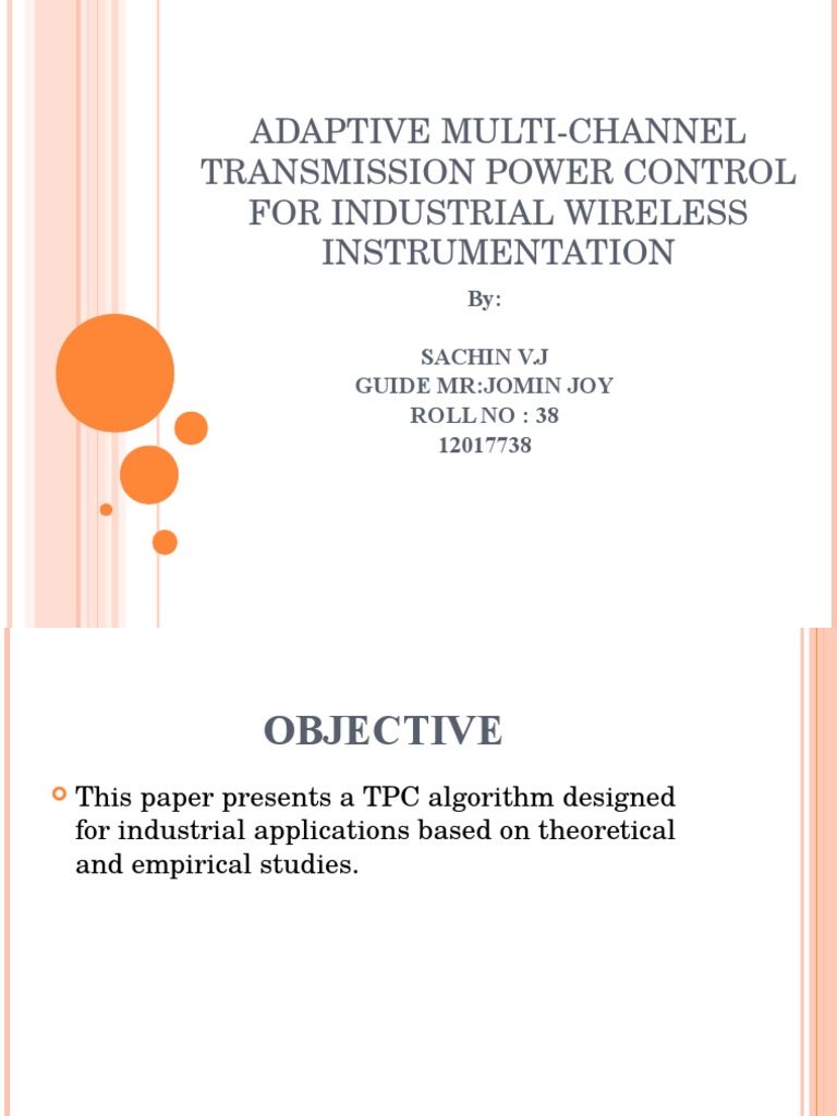 Adaptive Multi-Channel Transmission Power Control For Industrial ...
