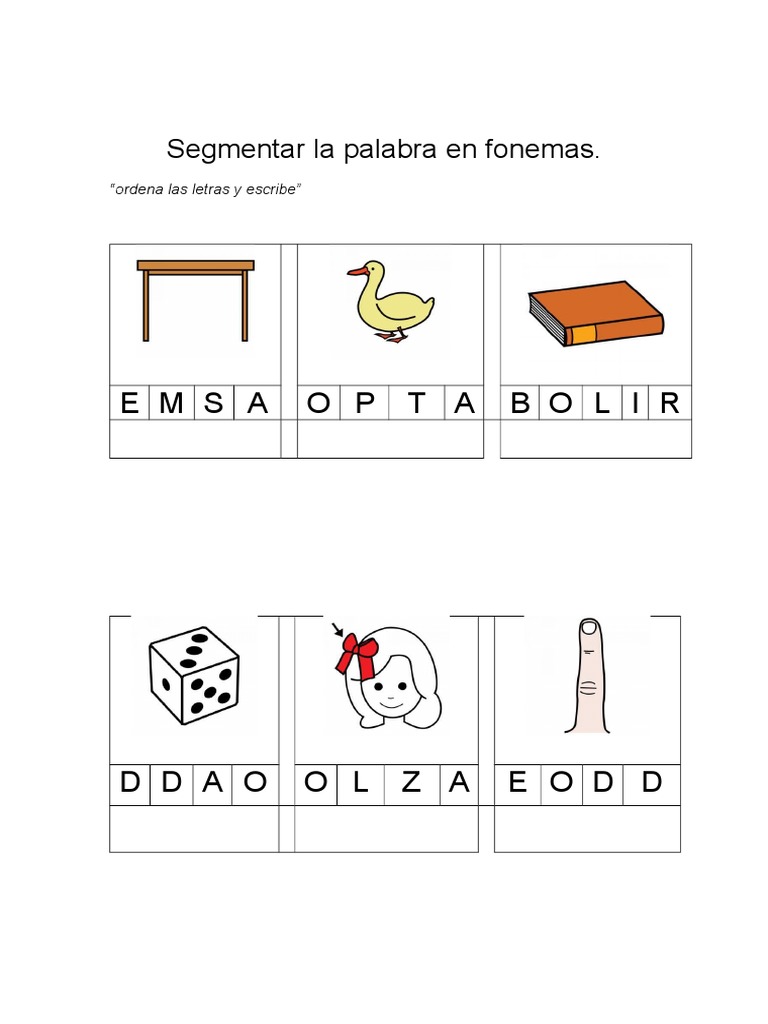 Segmentar La Palabra en Fonemas | PDF | Lingüística | Los símbolos