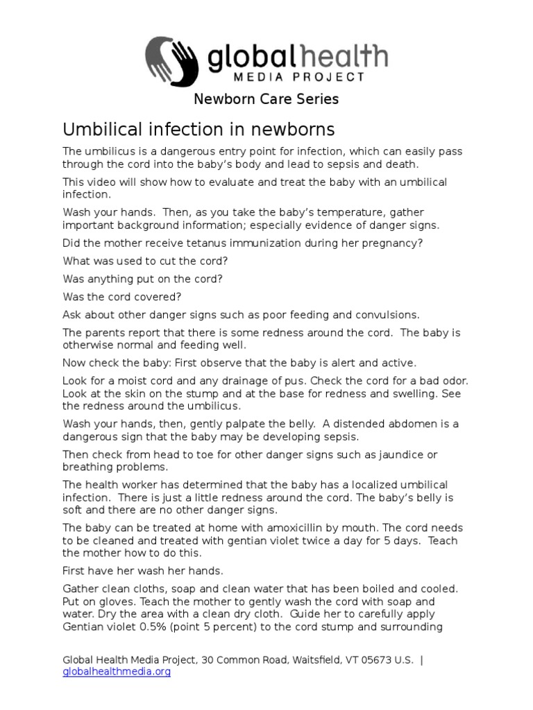 Umbilical Infection in Newborns: Newborn Care Series | PDF | Infants | Rtt