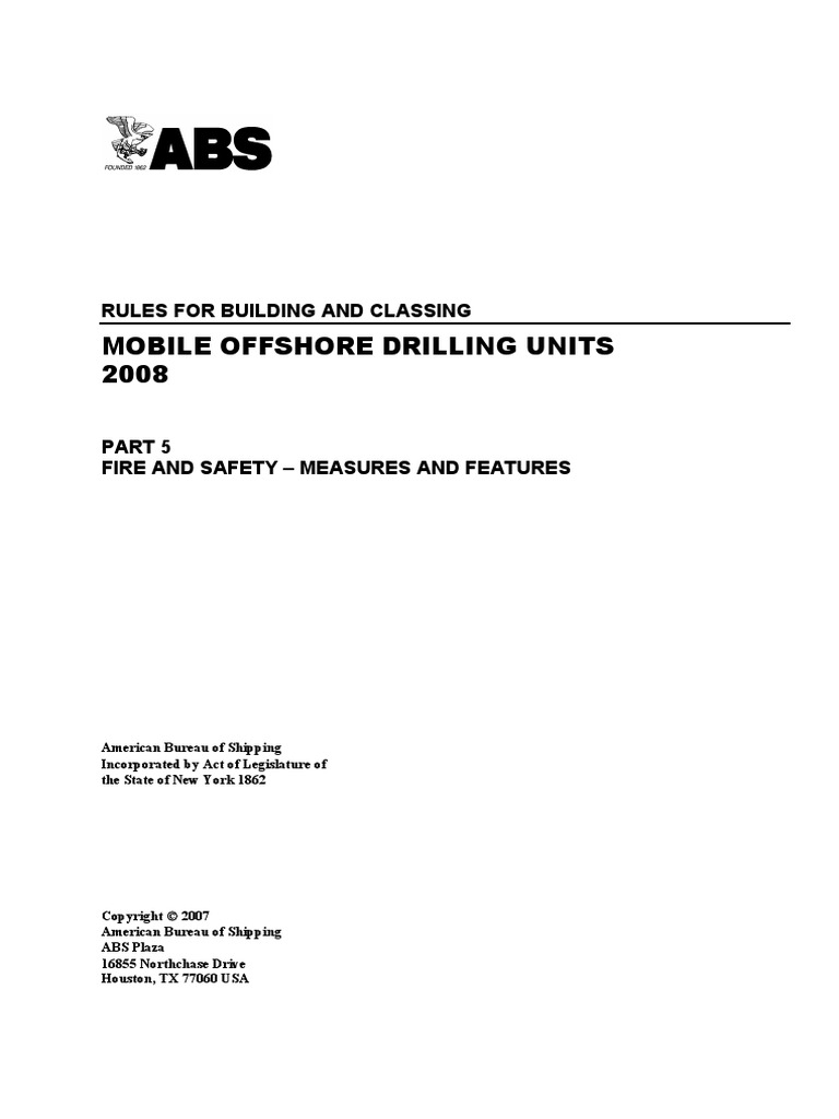 Mobile Offshore Drilling Units 2008: Rules For Building and Classing | PDF | Duct (Flow ...